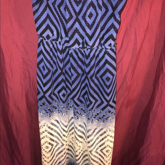 Cato | Dresses | Stunning Blue Maxi Dress With Hexagonal Pattern | Poshmark